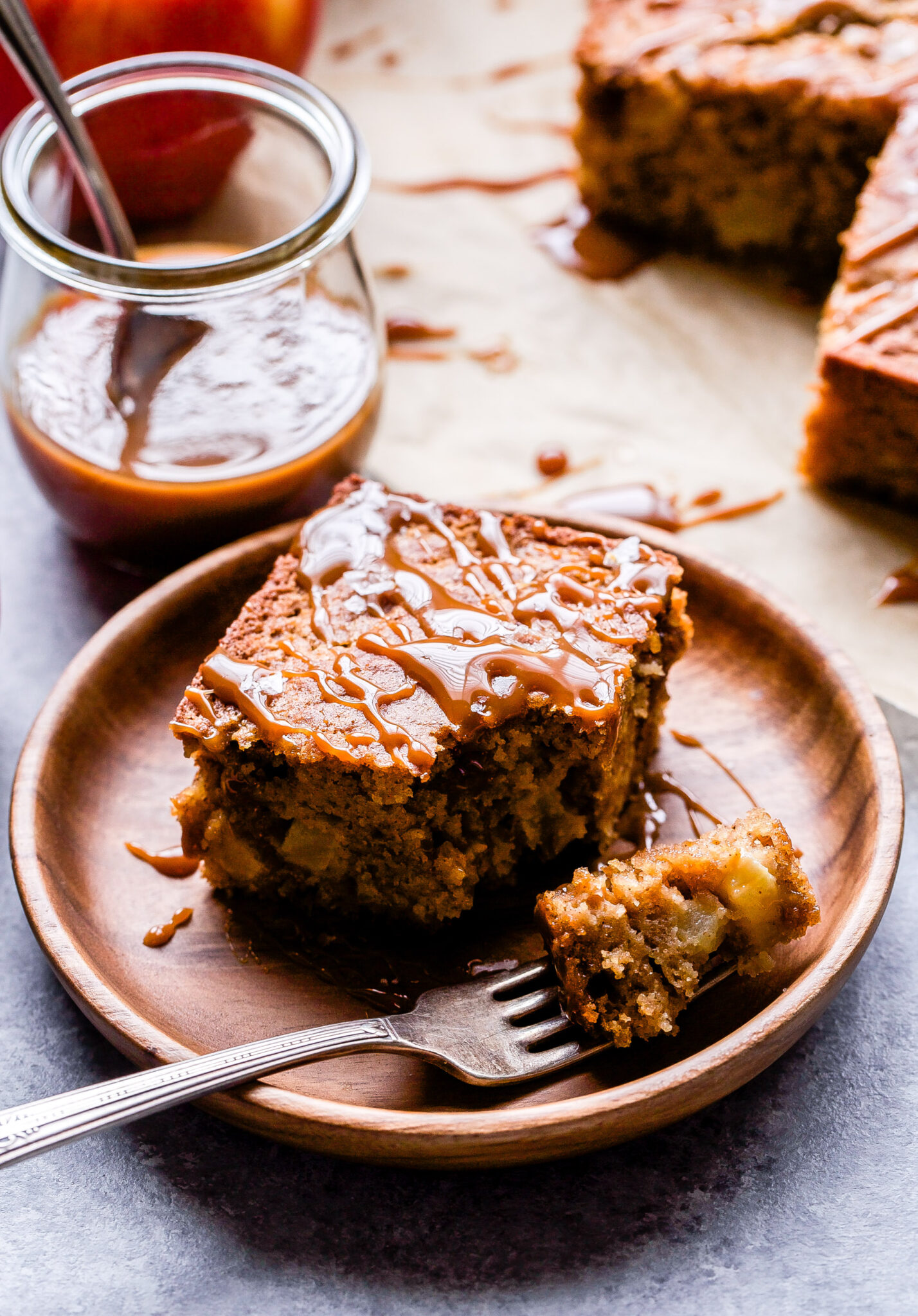 Apple Cake with Salted Caramel Glaze - Recipe Runner