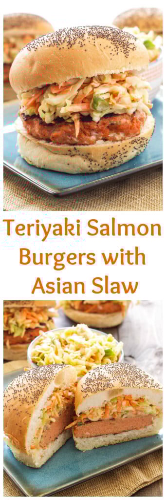 Teriyaki Salmon Burgers with Asian Slaw - Recipe Runner