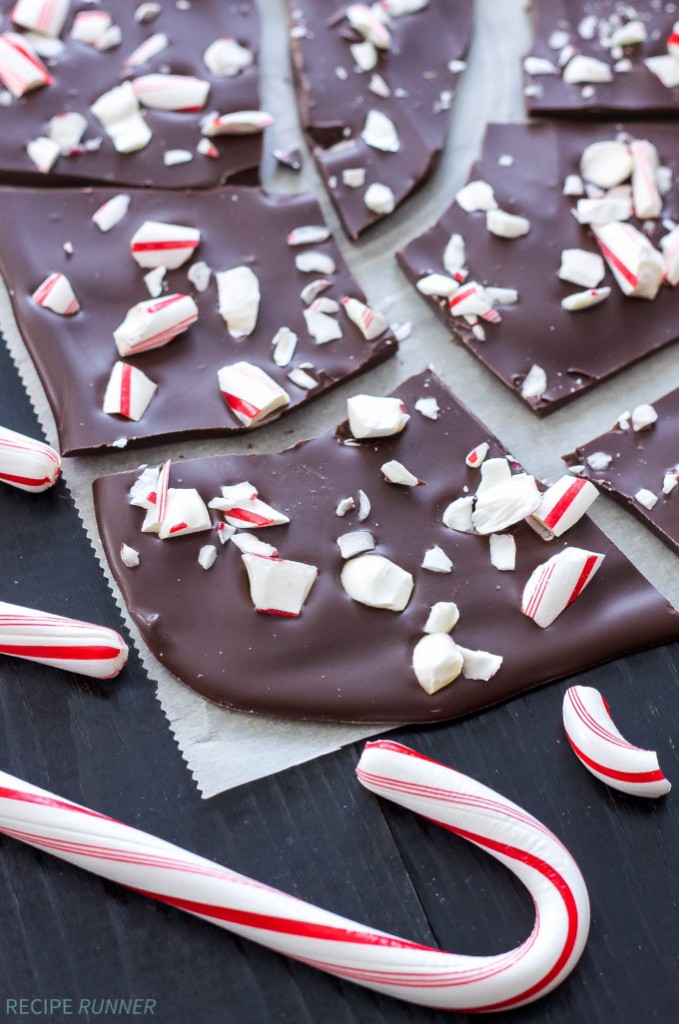 Two Ingredient Dark Chocolate Peppermint Bark - Recipe Runner