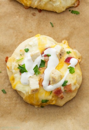 Chicken Bacon Ranch Mini Pizzas - Recipe Runner