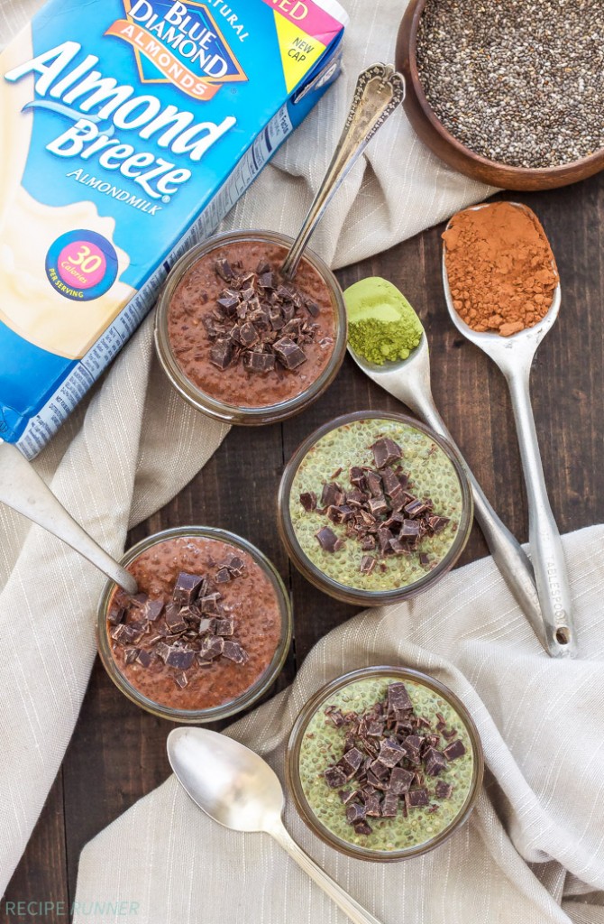 Chocolate and Matcha Chia Pudding Parfaits - Recipe Runner
