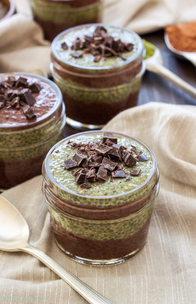 Chocolate and Matcha Chia Pudding Parfaits - Recipe Runner