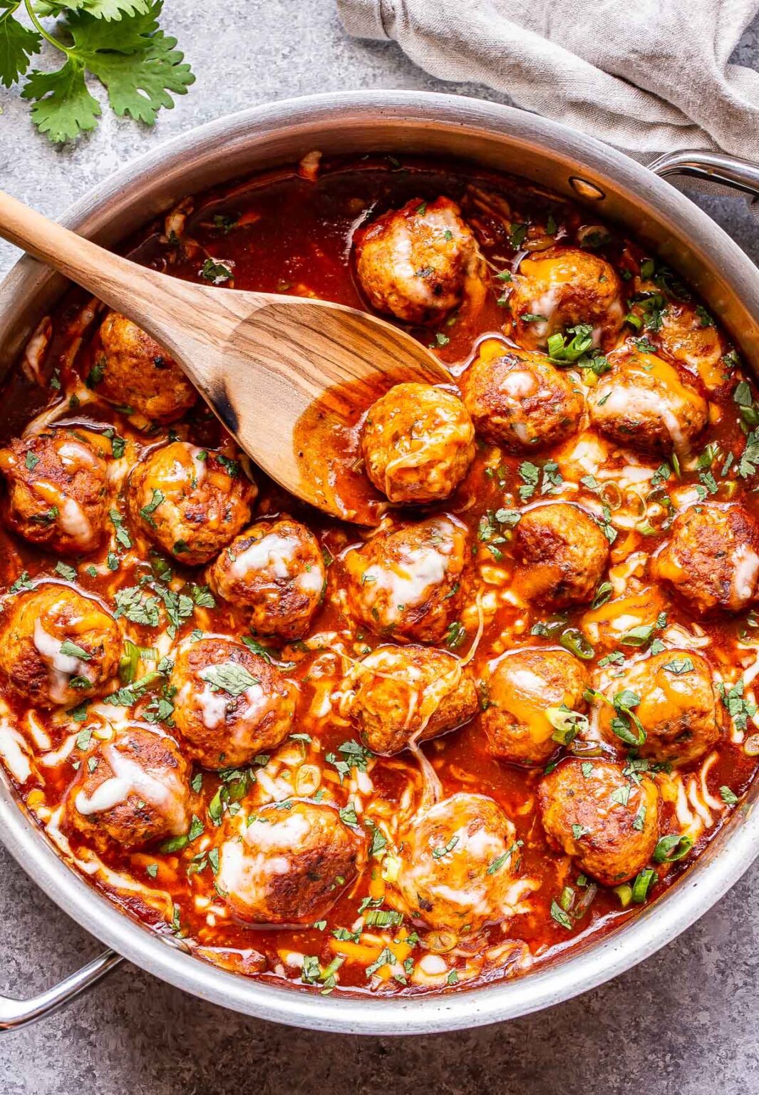 Skillet Enchilada Meatballs - Recipe Runner
