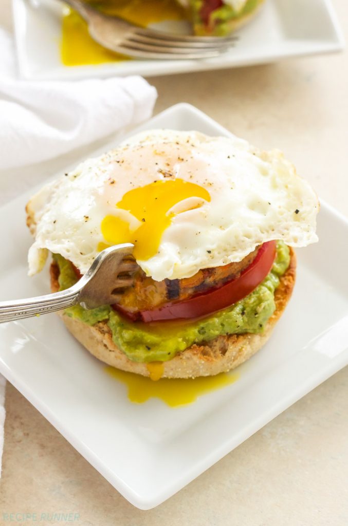 Open-Faced Egg, Avocado and Hash Brown Breakfast Sandwiches - Recipe Runner