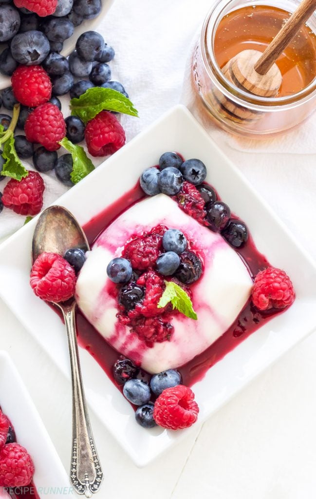 Vanilla Yogurt Panna Cotta with Warm Berry Sauce - Recipe Runner