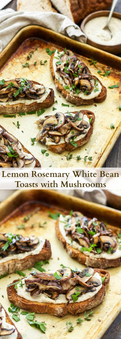 Lemon Rosemary White Bean Toasts with Mushrooms - Recipe Runner