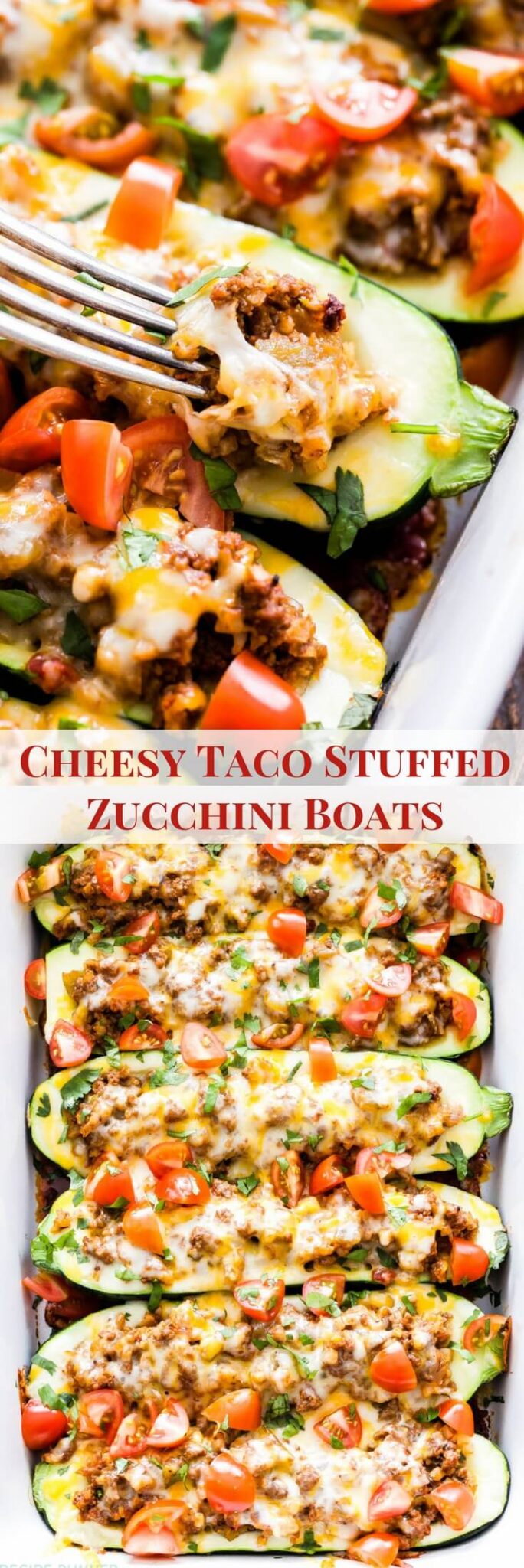 Cheesy Taco Stuffed Zucchini Boats - Recipe Runner