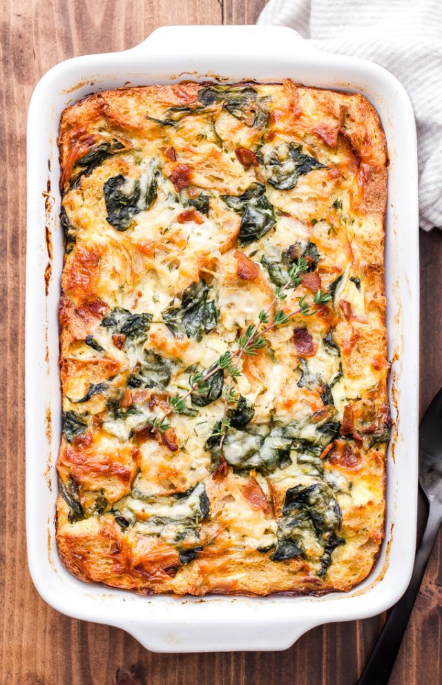 Spinach, Bacon and Cheese Strata - Recipe Runner