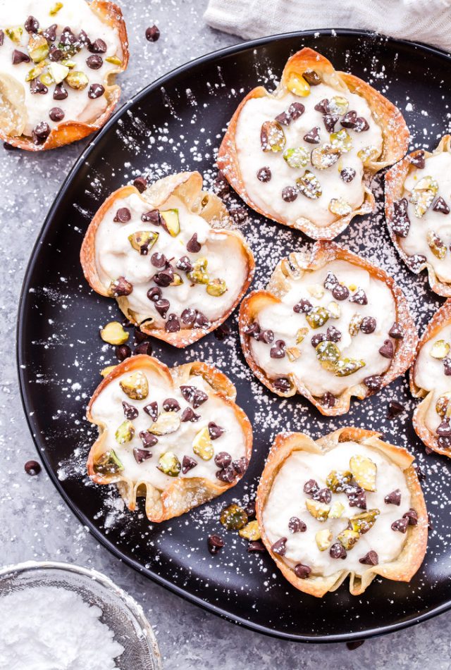Pistachio Chocolate Chip Cannoli Cups - Recipe Runner