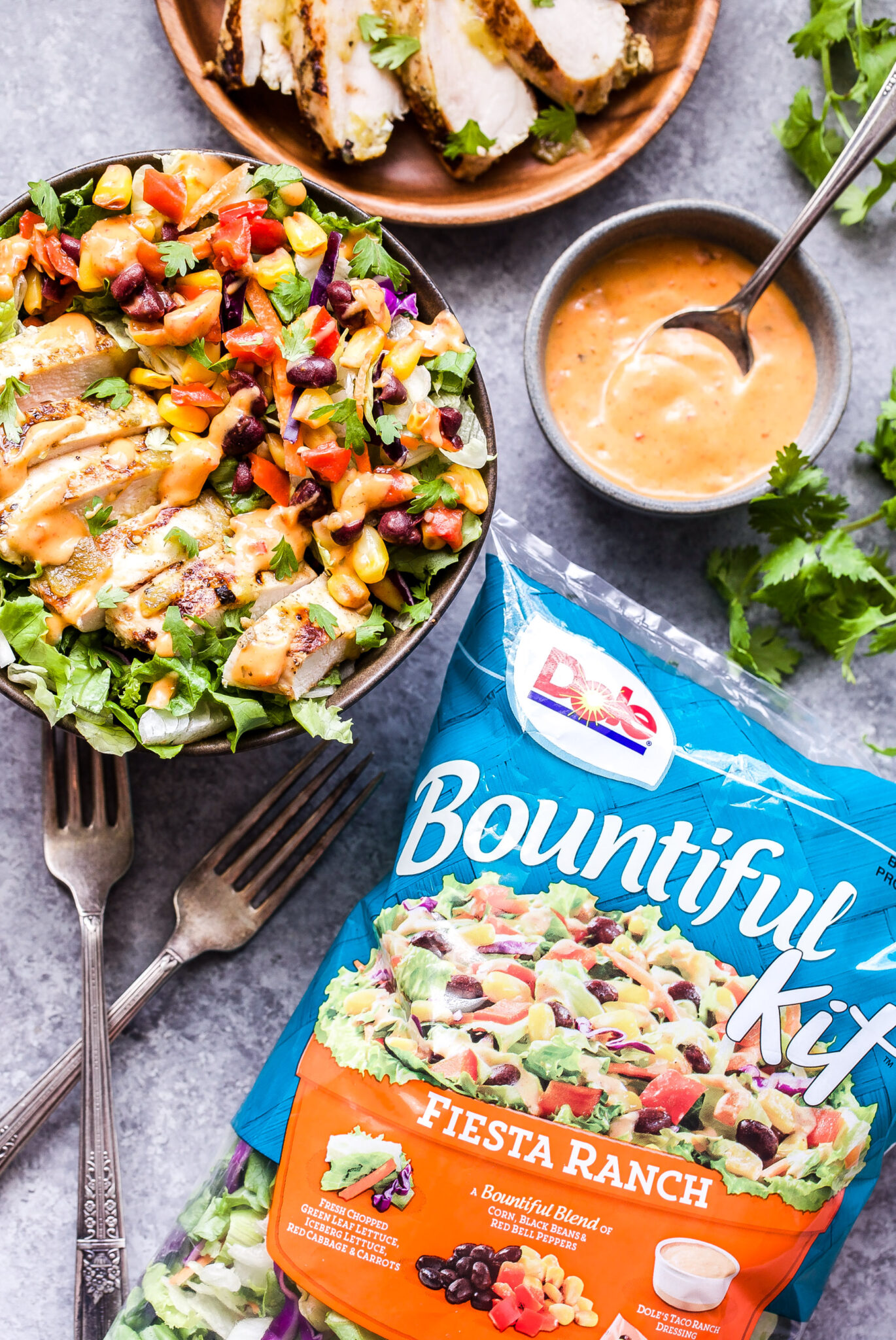 Fiesta Ranch Salad with Salsa Verde Chicken - Recipe Runner