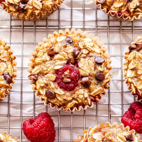 Raspberry Chocolate Chip Baked Oatmeal Cups - Recipe Runner