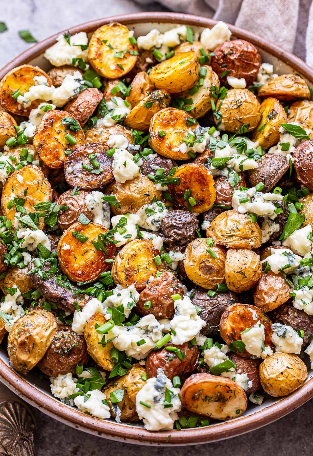 Herb Roasted Potatoes with Blue Cheese - Recipe Runner