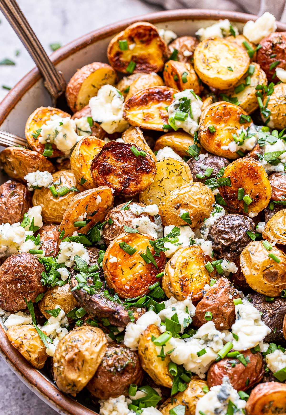 Herb Roasted Potatoes with Blue Cheese - Recipe Runner