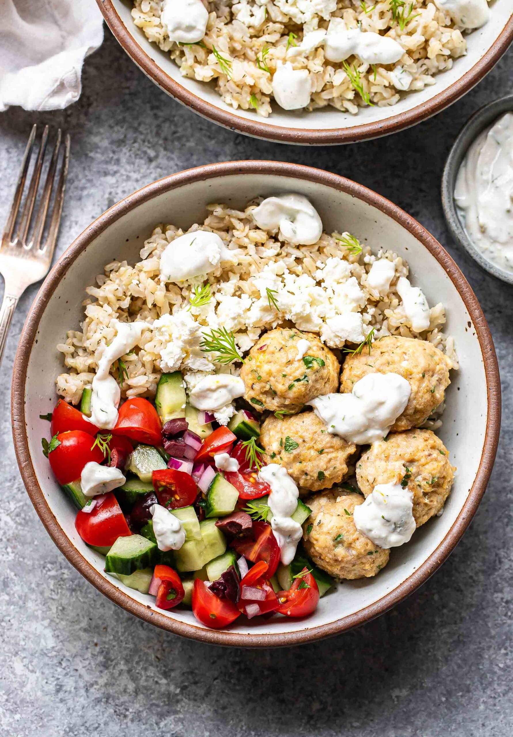 Greek Chicken Meatball Bowls - Recipe Runner