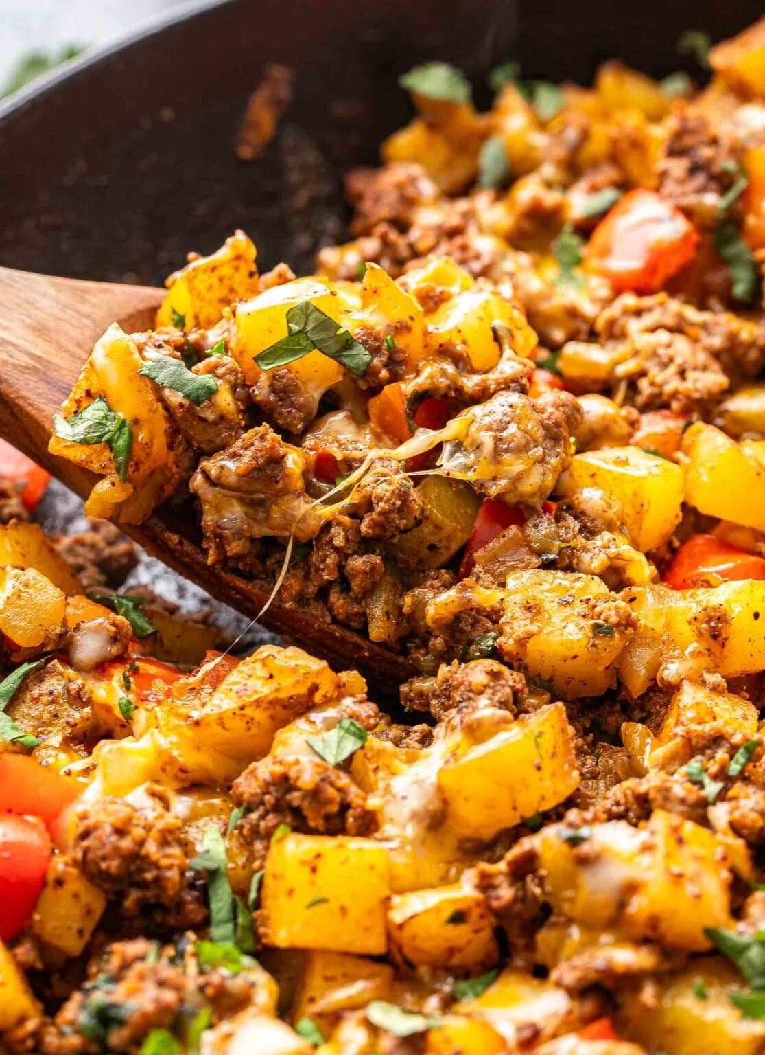 Mexican Ground Beef and Potato Skillet