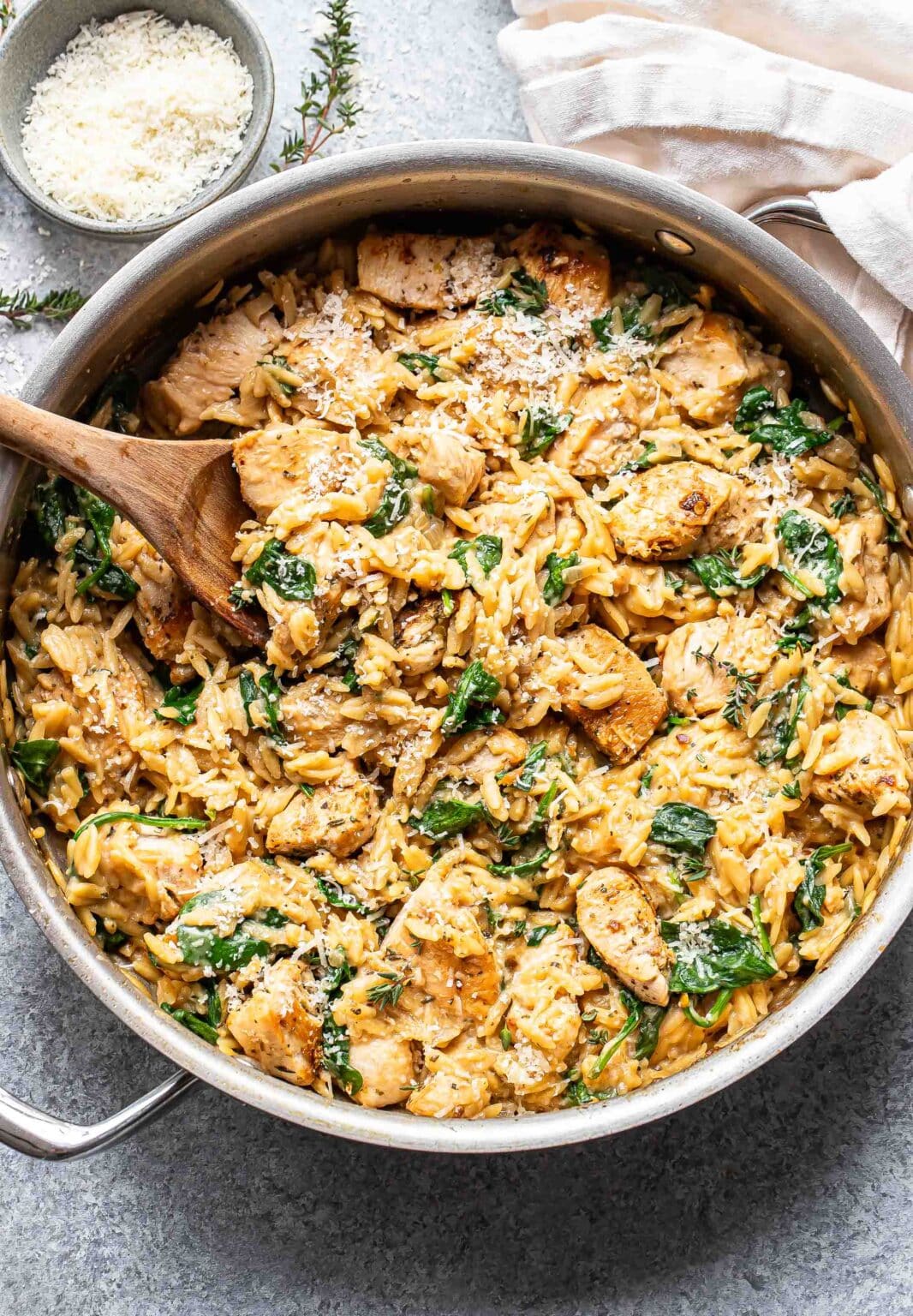 Creamy Chicken and Orzo Skillet