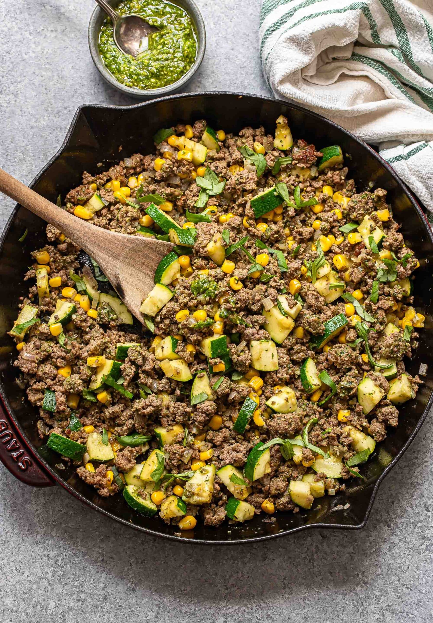 Ground Beef and Zucchini Skillet